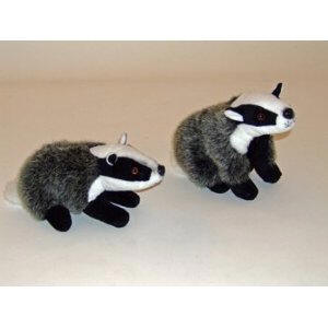 Pair Of Plush Soft Toy Badgers - 23cm